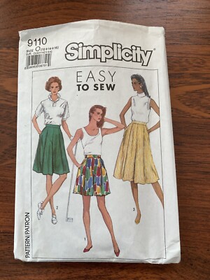 Vtg Simplicity 9110 Culottes Size 12 14 16 Waist 26 28 30 Cut | eBay