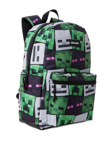 Minecraft Creeper School Backpack Book Bag 17" Boys Green Black Gray | eBay