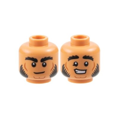 LEGO - Minifig, Head Bushy Sideburns, Neutral / Worried Open Mouth ...