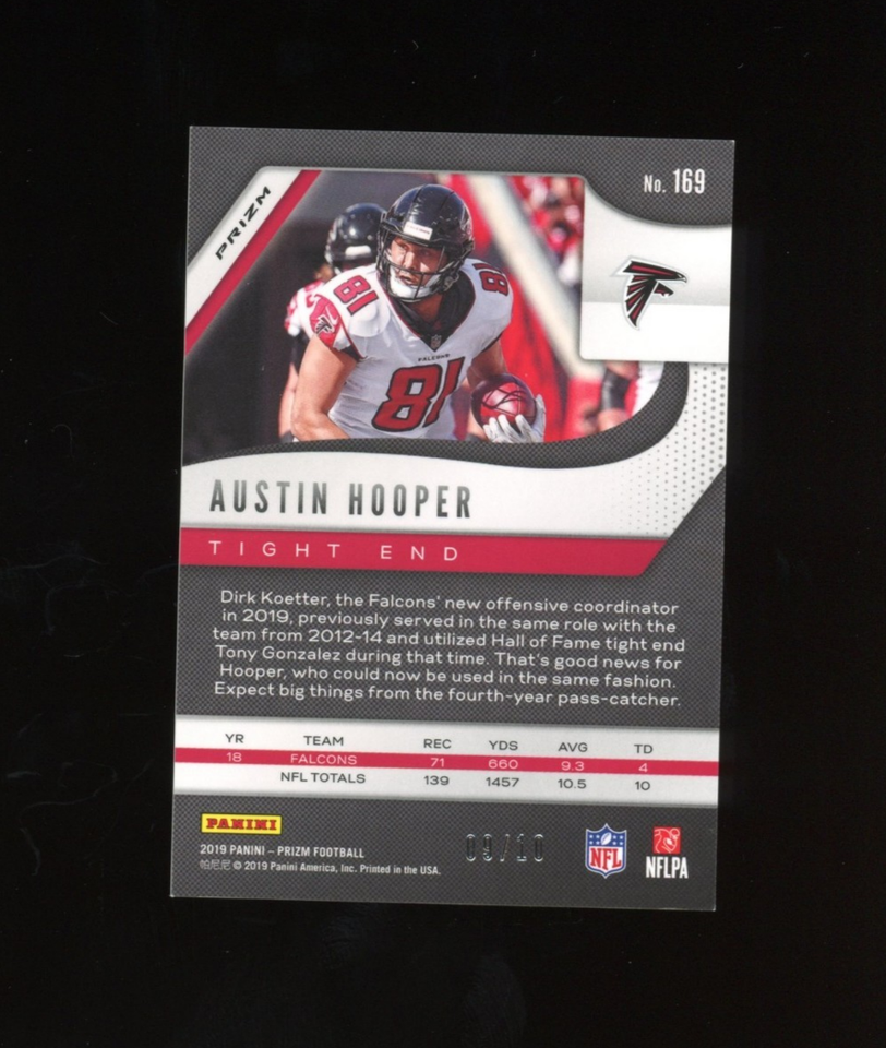2019 Panini Prizm Austin Hooper Gold Prizm #9/10 Atlanta Falcons | eBay