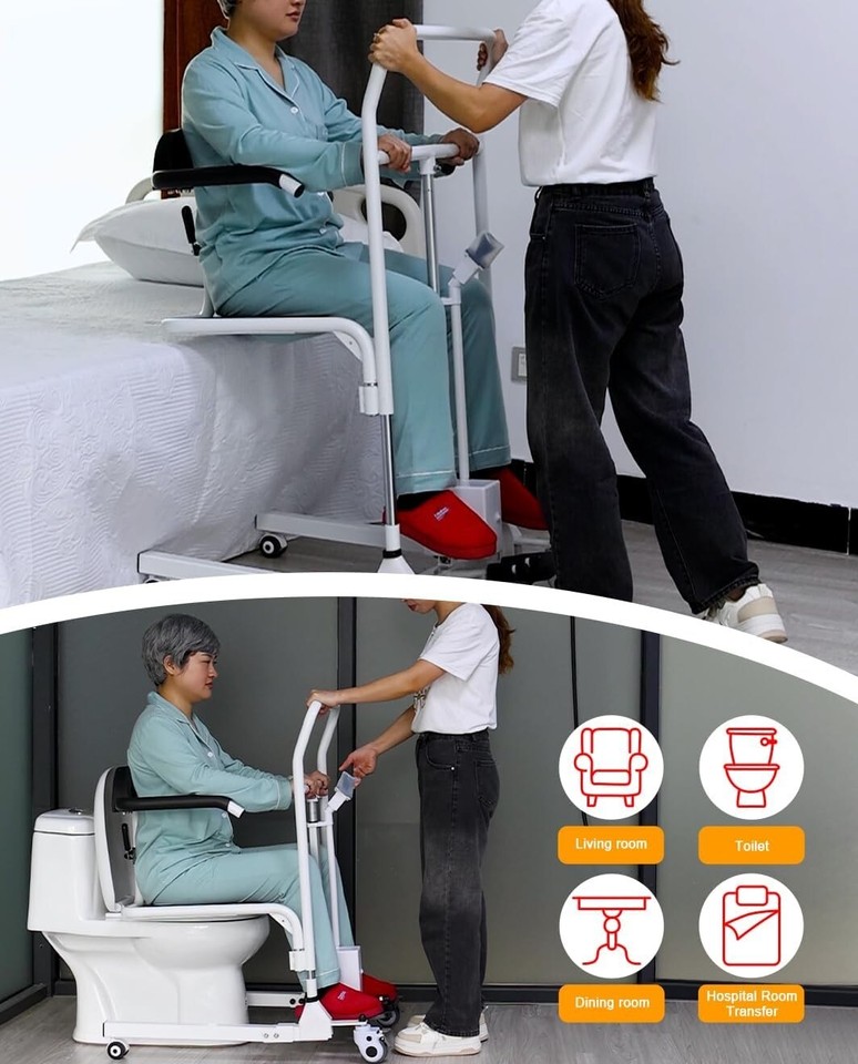 Transfer Wheelchair Patient Lift for Home Bedside Commode Transport ...