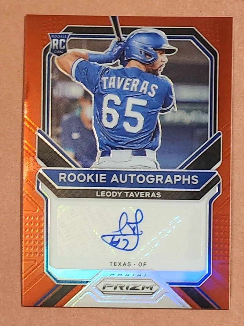 Leody Taveras 2021 Prizm Red Auto Autograph 40/99 Rookie RC Card #RA-LT ...