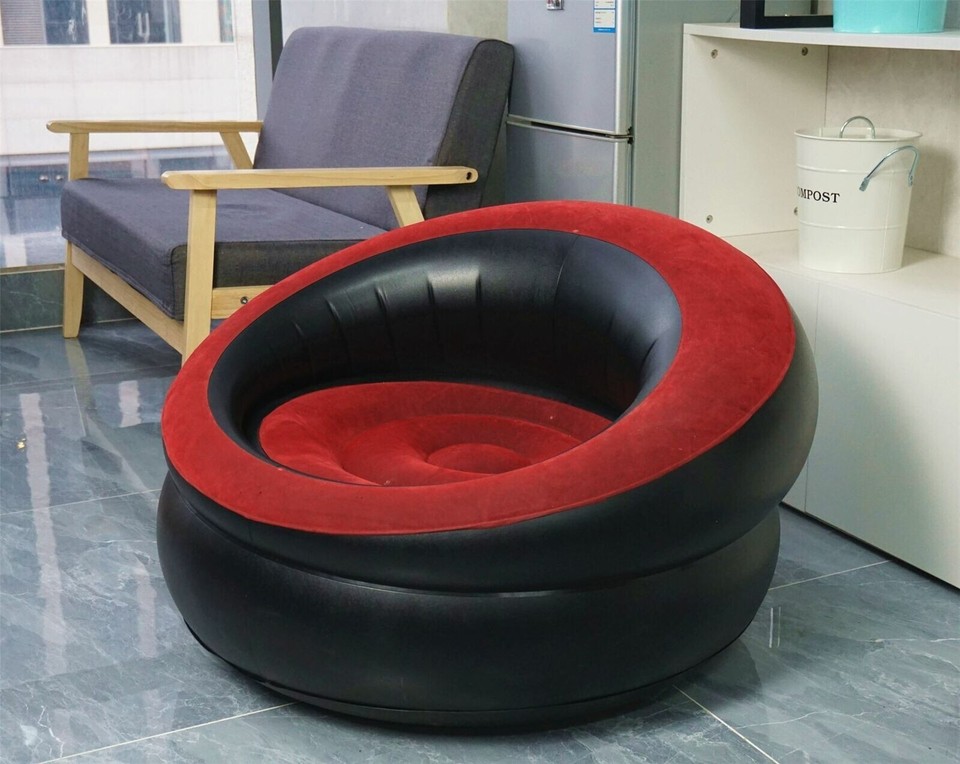 Inflatable Gaming Chair Single Garden Home Outdoor Seat Black Camping ...