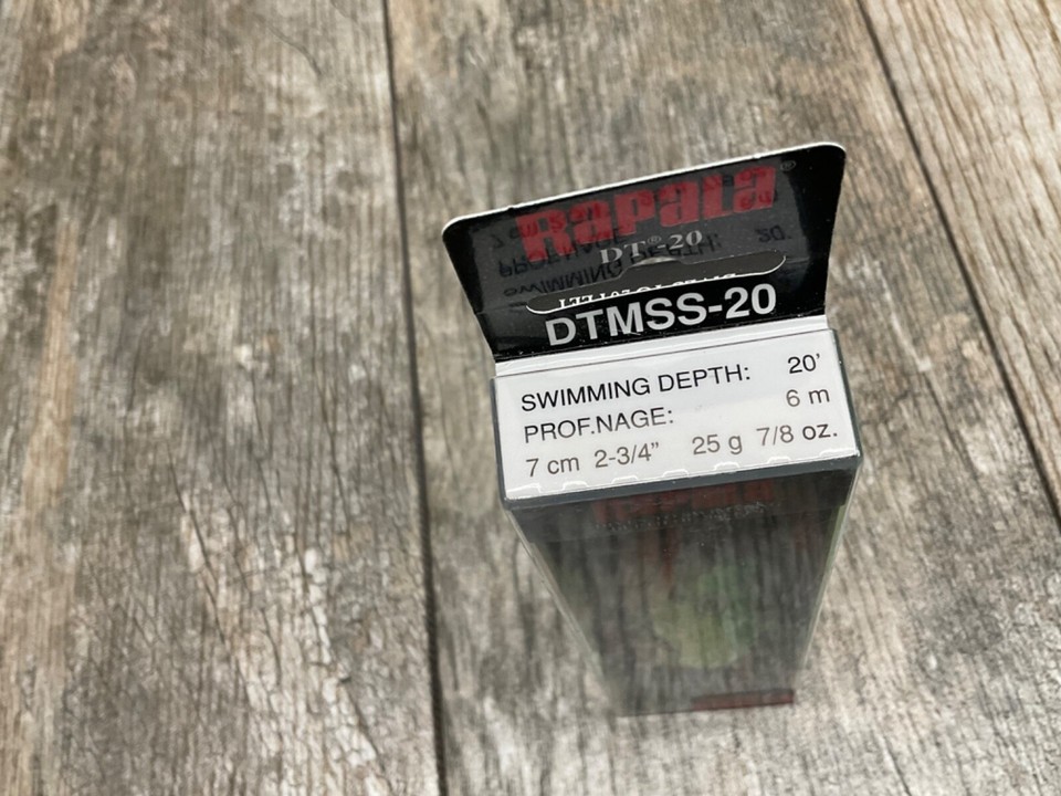 Rare Discontinued Rapala lure DT-20 Sure Set Hooks Green shad DTMSS-20 ...