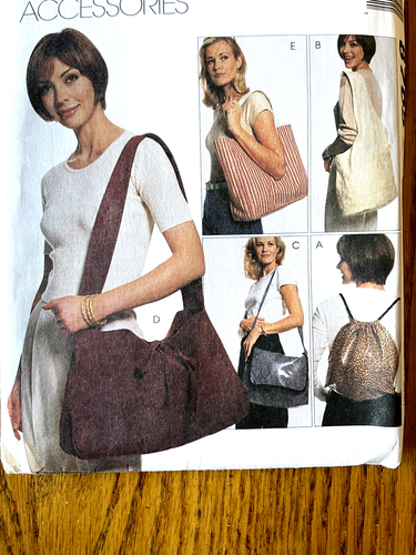 Bag Purse Backpack Tote McCalls Sewing Pattern 8705 UC Sling Shoulder ...