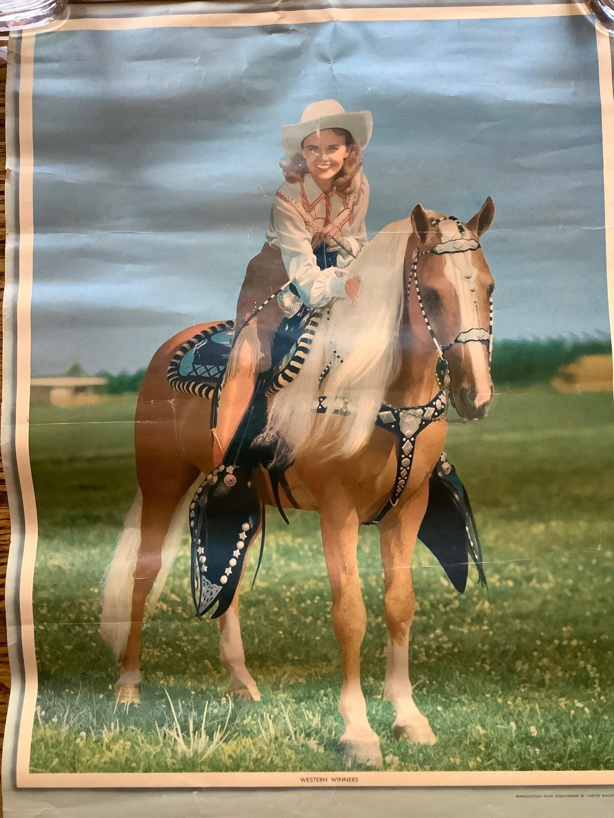 Vintage 1957 Calendar 1950s Cowgirl Horse Print Carlson Minneapolis ...