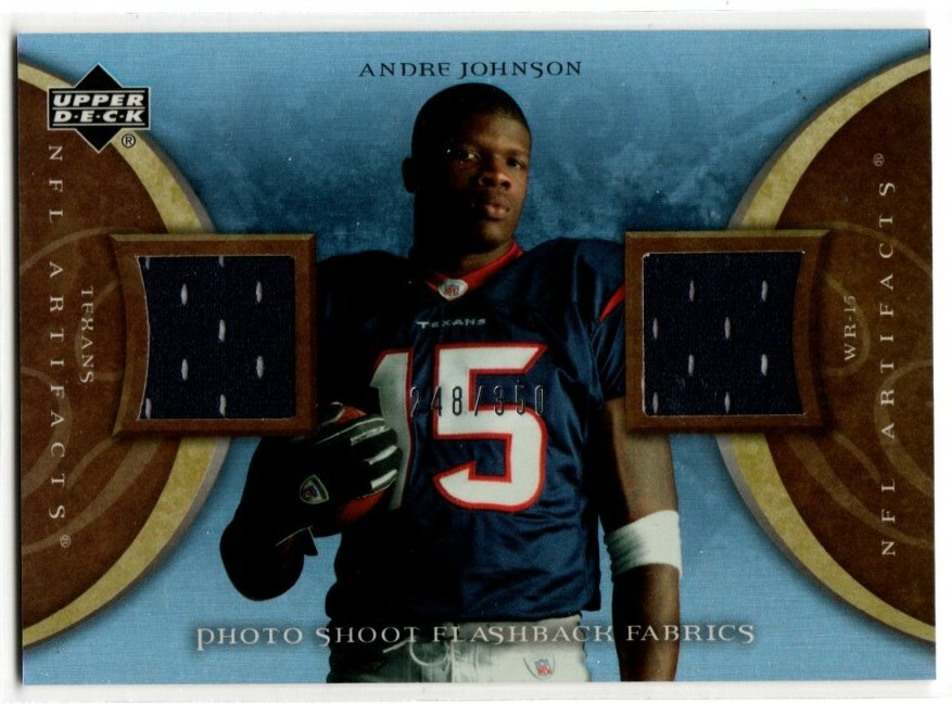 2007 UD Artifacts Photo Shoot Flashback Fabrics Andre Johnson ROOKIE ...