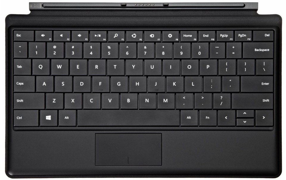 Microsoft Surface Pro 1/2 RT Type Cover Keyboard Model 1535 Black | eBay