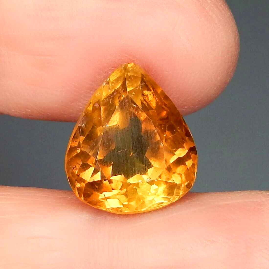 12.4ct Unheated Imperial Topaz Natural Mined Faceted Pear Needs Final ...