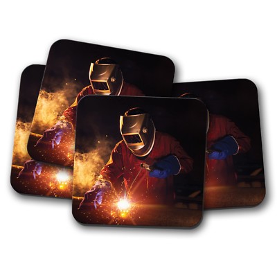 4 Set - Awesome Welding Coaster - Weld Mask Equipment MIG TIG Cool Gift ...