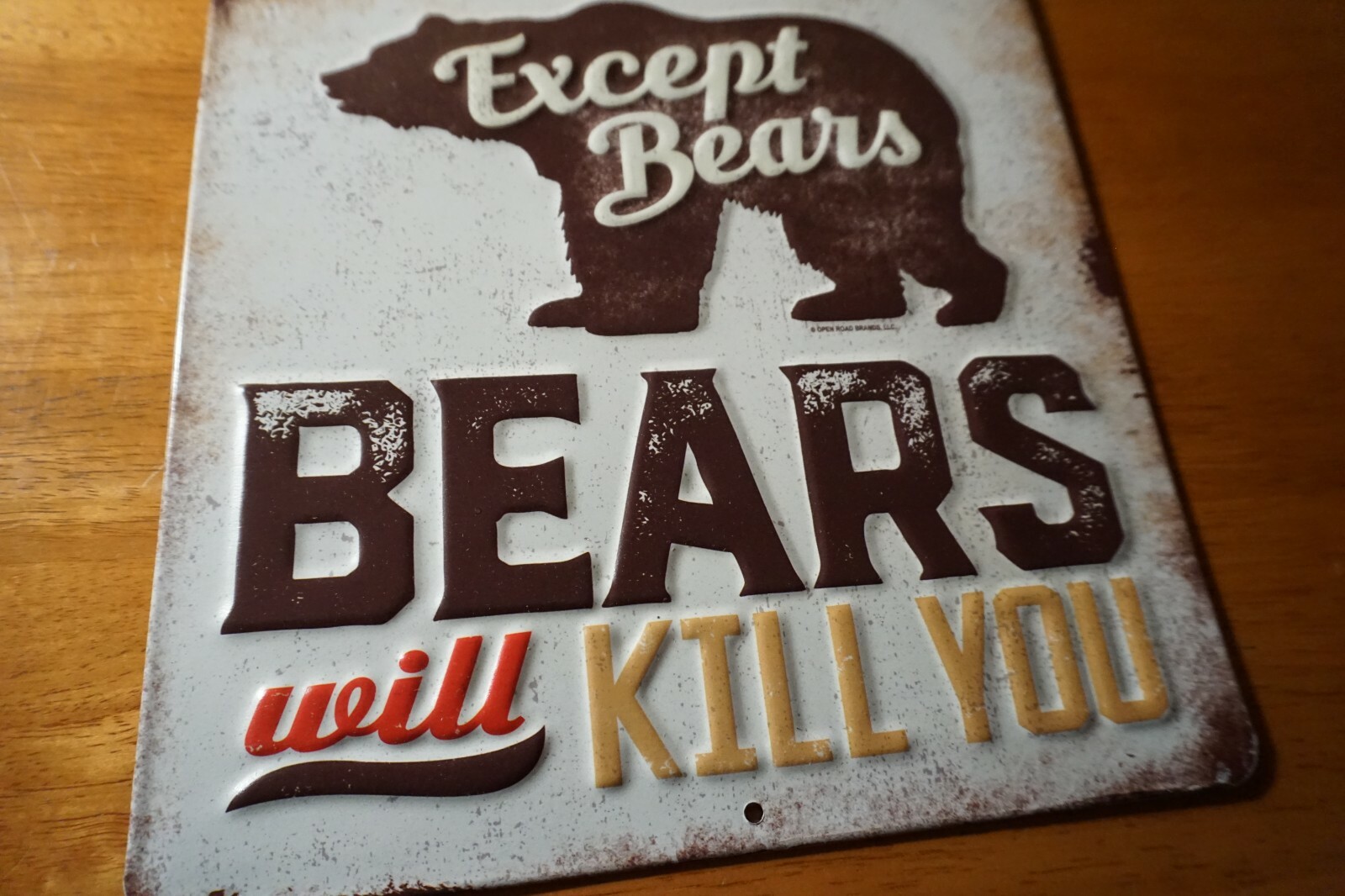Rustic Bear Cabin Tin Sign Vintage Style Lodge Decor Primitive Log Home ...