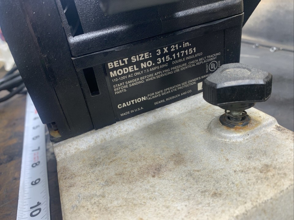 CRAFTSMAN 315.117151 3"X 21" BELT SANDER VINTAGE & TESTED 3x21 Made In ...