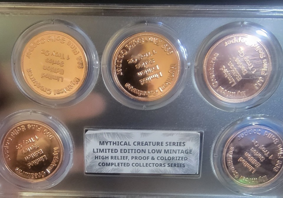 Mythical Creature Series 0.999 Fine Copper Proof Colorized Medal Set | eBay