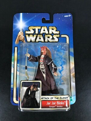 Star Wars JAR JAR BINKS Gungan Senator AOTC 3.75" Figure #24 2002 NEW ...