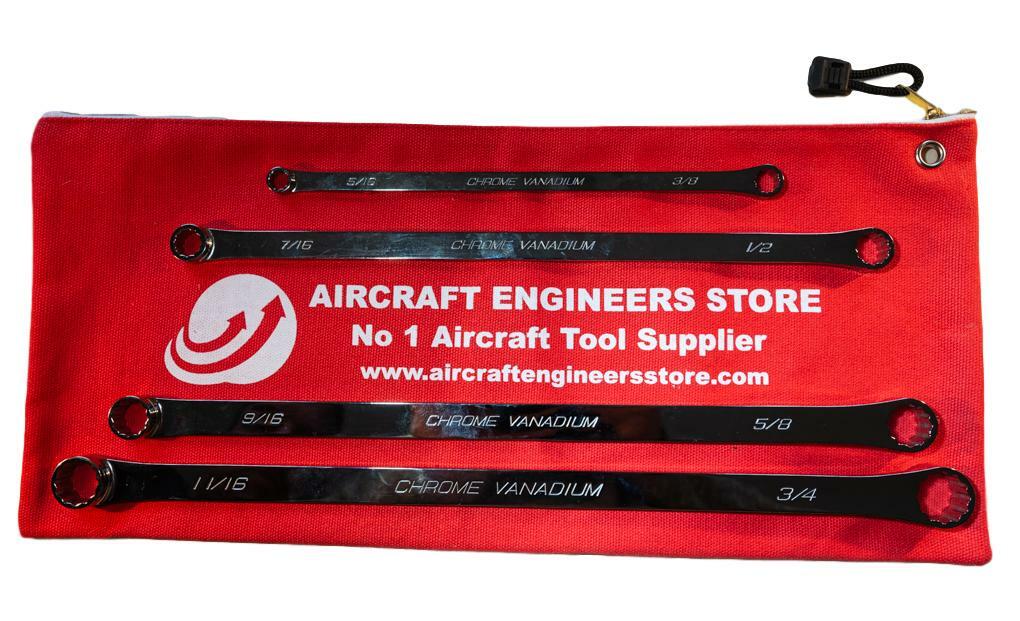 AIRCRAFT / AEROSPACE TOOLS 4PC EXTRA LONG REACH RING SPANNER SET A/F ...