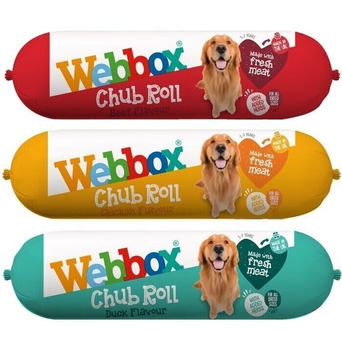 Webbox Chub Rolls Assorted Beef Chicken Duck Dog Food Wet Pack of 3 X 720g | eBay