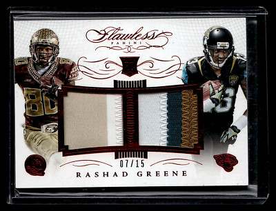 2015 PANINI FLAWLESS ROOKIE NFL COLLEGIATE DUAL PATCHES RUBY RASHAD ...
