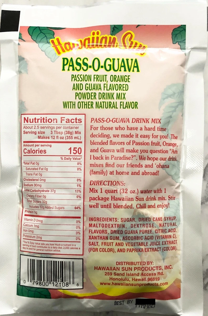 Hawaiian Sun Pass-O-Guava Powder Drink Mix — Snack Hawaii, 45% OFF