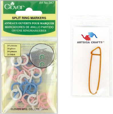 Needlecraft Split Ring Markers 24/Pkg 347 with Stitch Holder | eBay