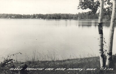 RPPC Middle of Hamilton Lake Near Norway Michigan MI Postcard | eBay