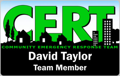 Community Emergency Response Team (CERT) Name Badge Name Tag ...