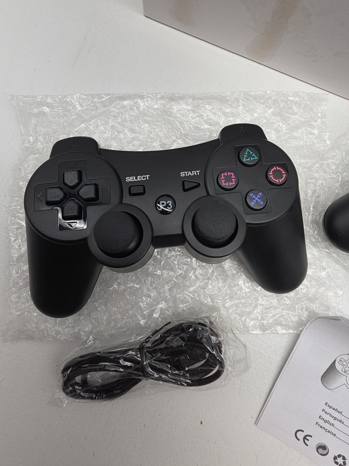 2 CECHZC2U Black Wireless Controllers For PS3 Analog Vibration Feedback ...