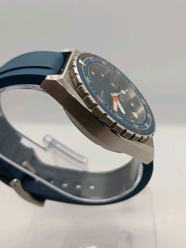 Seestern Vintage Sub 600T Dark Blue Orange Ceramic 40 Automatic Men ...