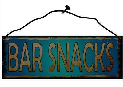 Bar Snacks Hanging Metal Sign Vintage Sign reproduction Wall Plaque | eBay