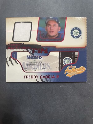 2002 Fleer Authentix Jersey Authentix Ripped Freddy Garcia Jersey Relic ...