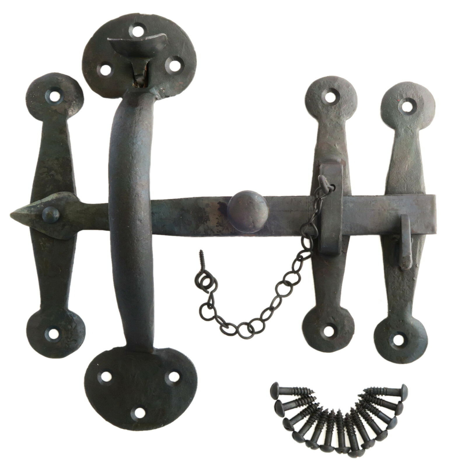 Heavy Wrought Iron Suffolk Latch (8" / 20cm) - antique thumb rustic ...
