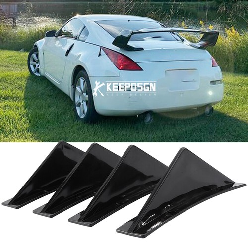 Rear 4 Fins Diffuser Spoiler Rear Bumper Lip Body Kit For Nissan 370Z ...