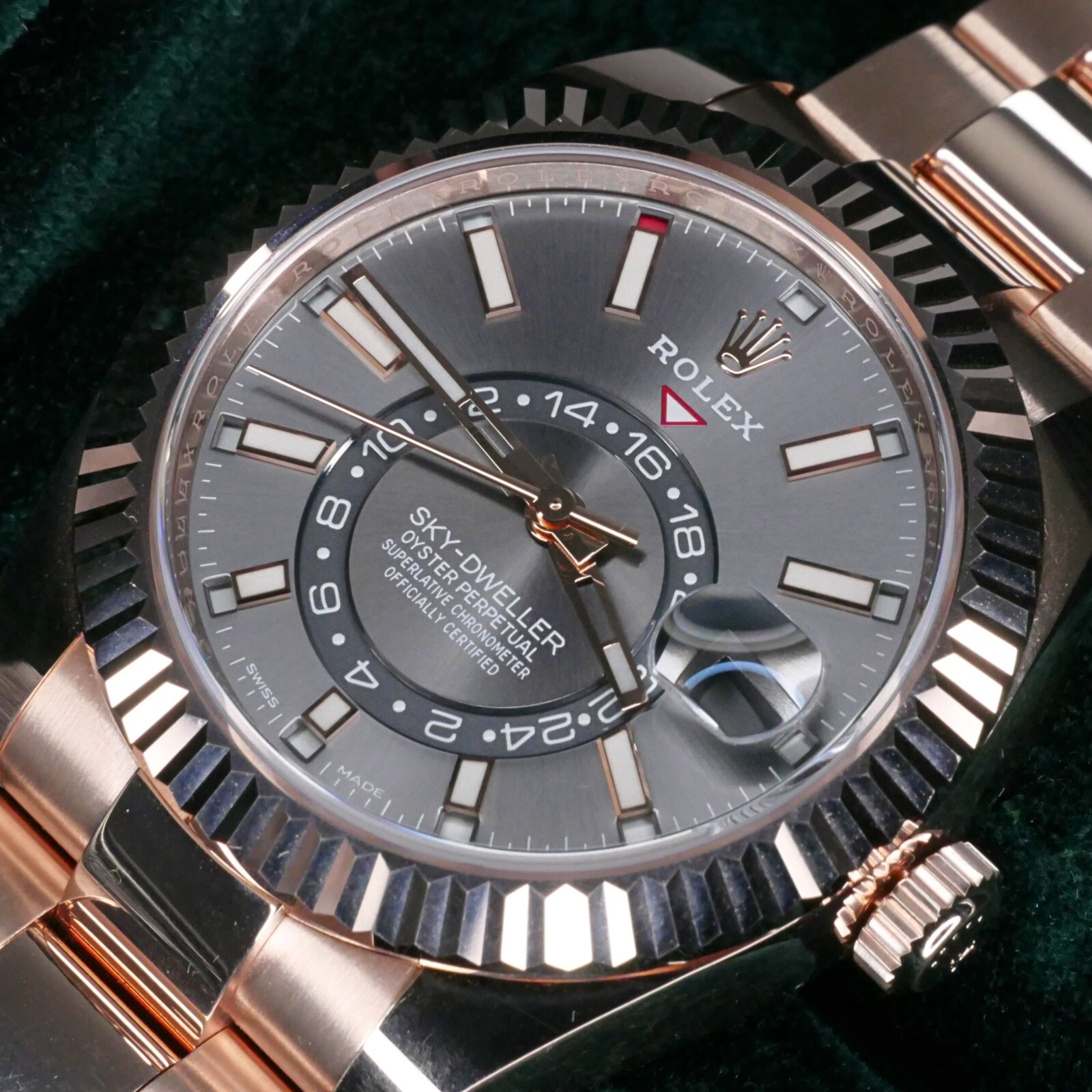 Rolex Sky-Dweller 40MM Rhodium Dial Rose Gold Steel MINT COMPLETE SET ...