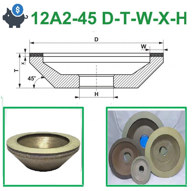 12A2-45 D50-250 Diamond cup grinding wheel, resin bond, 50%, BASIS ...