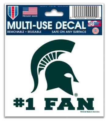 MICHIGAN STATE #1 FAN DECAL AUTO WINDOW CAR TRUCK DORM REMOVABLE ...