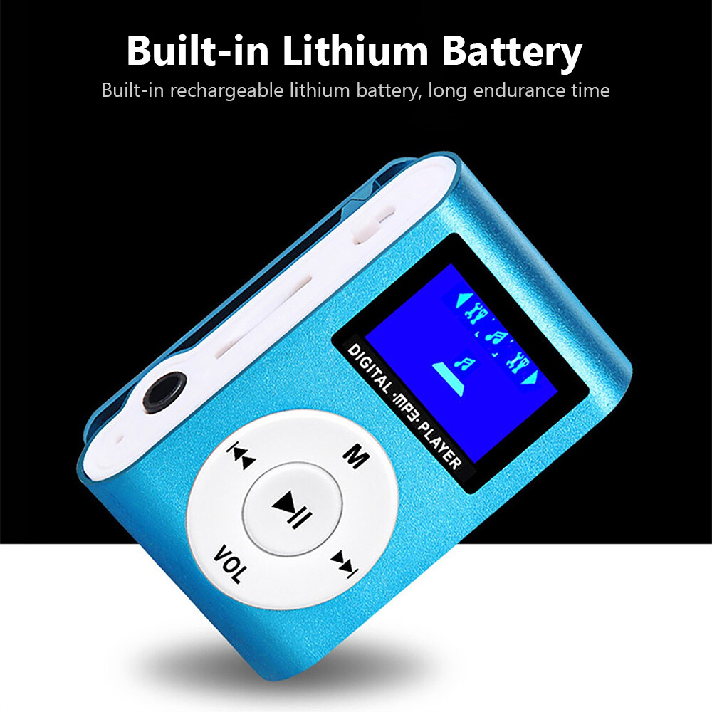 Mini Portable MP3 Music Player Metal Clip-on MP3 Player LCD Screen Use ...