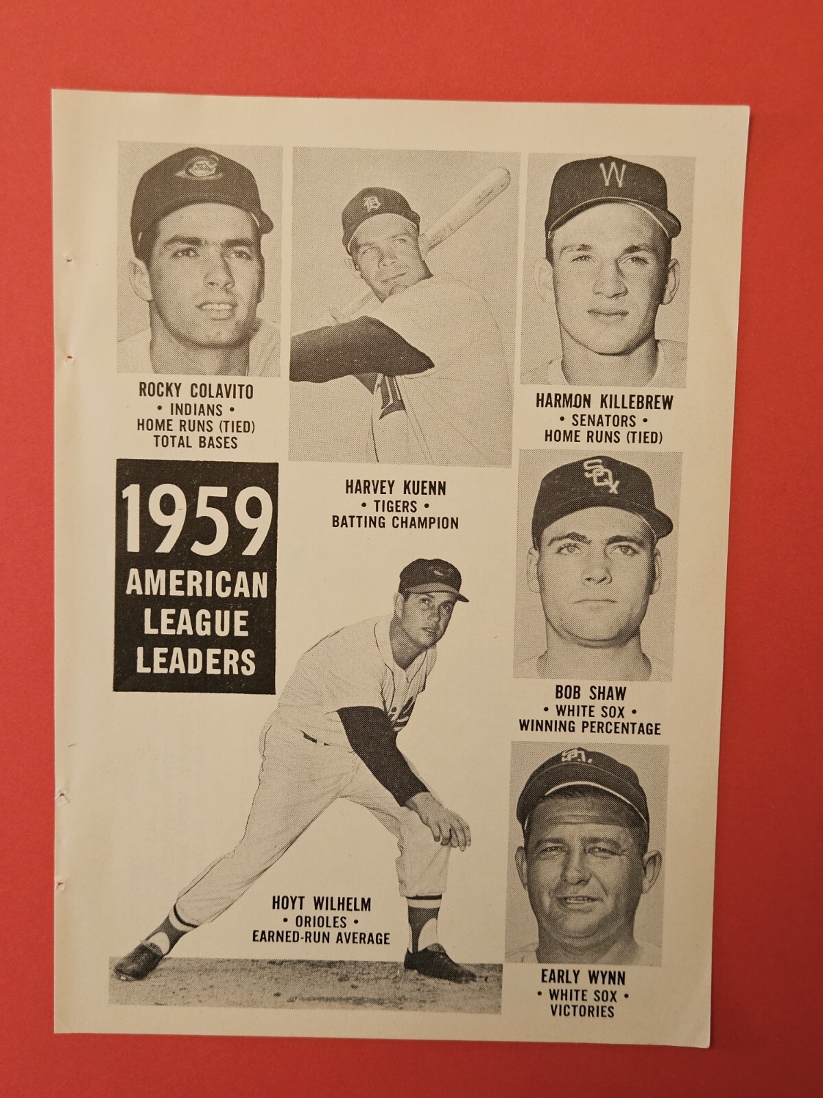 1959 AL Leader Harmon Killebrew Early Wynn 1960 Baseball Guide 5x7 ...