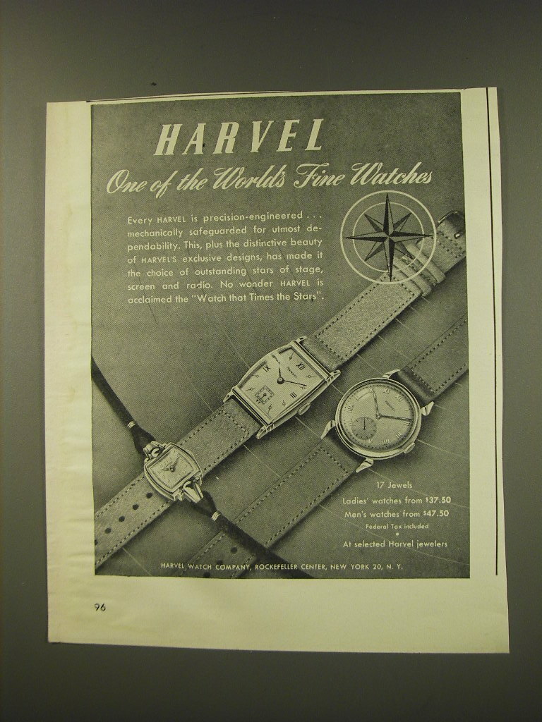 1946 Harvel Watches Ad - Harvel one of the world's fine watches | eBay