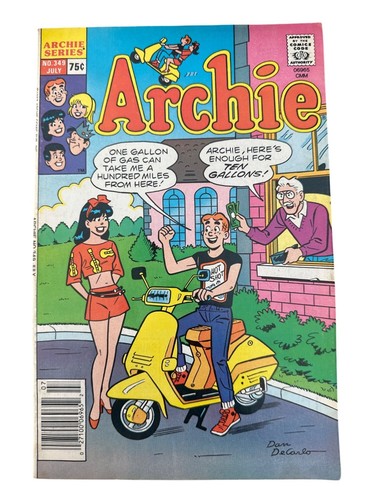 Archie Comic Issue No #349 July 1986 75¢ Cover Price Comics Book Bagged ...