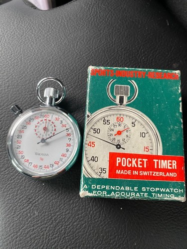 Vintage Wakmann Pocket Timer Stopwatch 1/10 Sec Swiss Made W/ Original ...