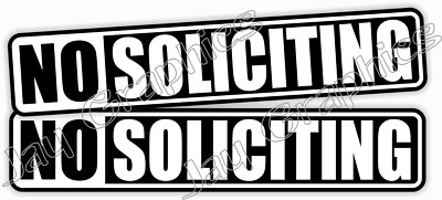 NO SOLICITING Vinyl Decals | Small Business Window Stickers | Black ...