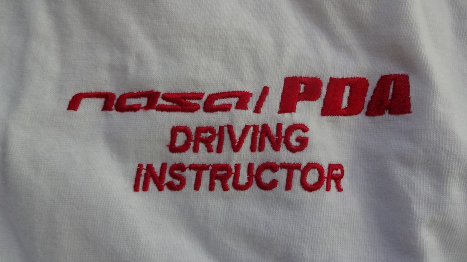 NASA / PDA Official Driving Instructor Long Sleeve T-Shirt White NEW X ...