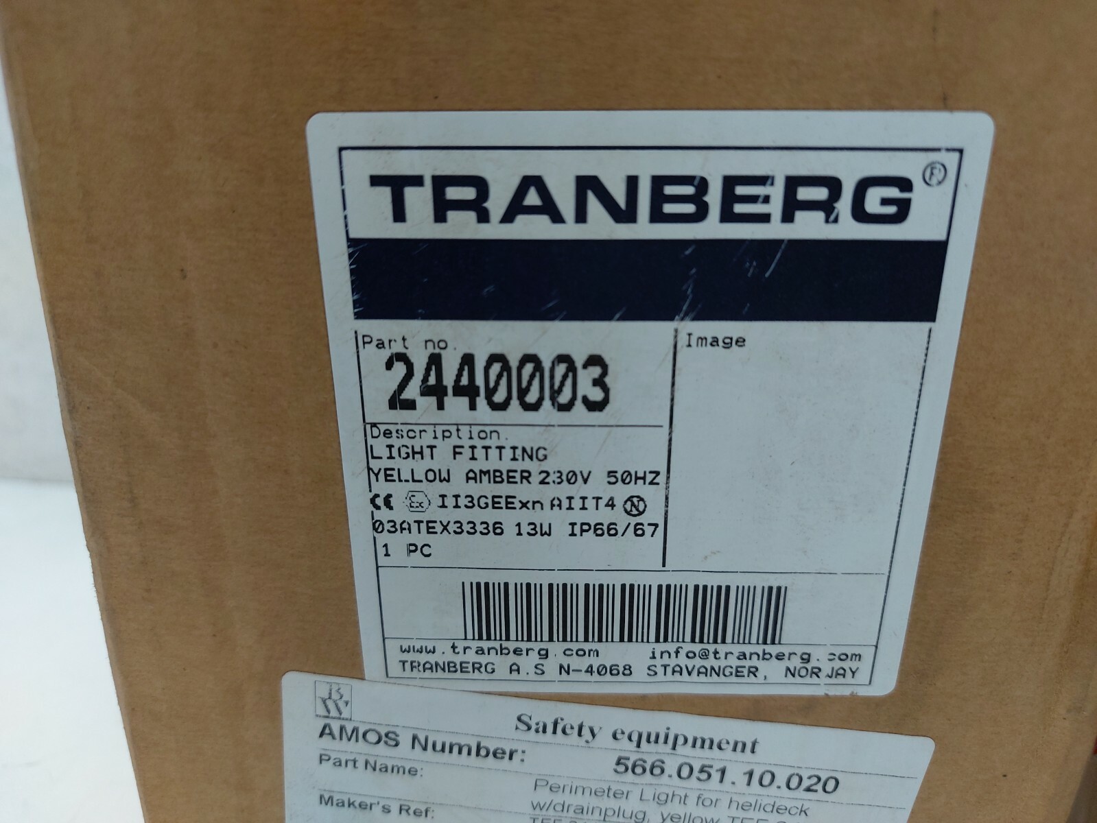 Tranberg 2440003 Lighting Fitting Yellow Amber 230V 50HZ / Tranberg ...