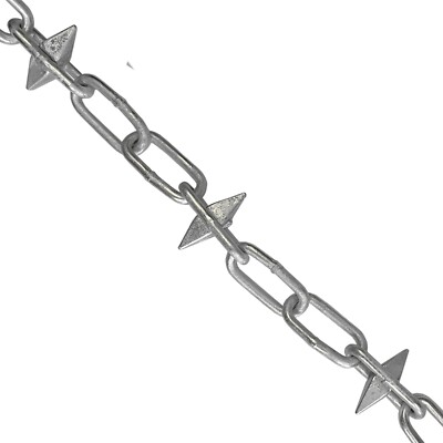 Galvanised Steel Spiked Chain 6mm Fence Garden Decking Drive Patio Car ...