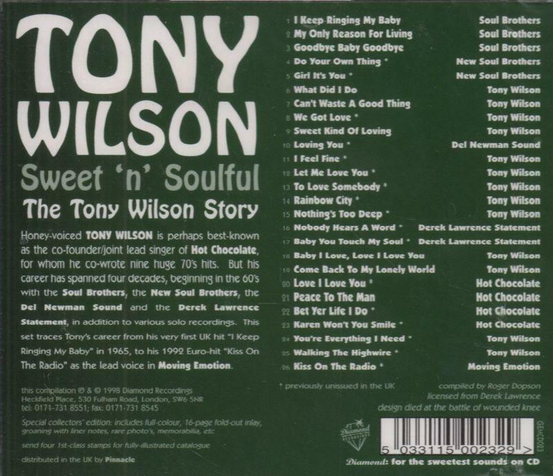 Sweet 'N' Soulful by Tony Wilson (Hot Chocolate/Producer) (CD, Mar-1998 ...