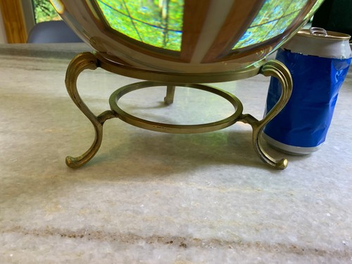 MASSIVE 10" Antique Crystal Ball w Ornate Brass Art Deco Finely Cast ...