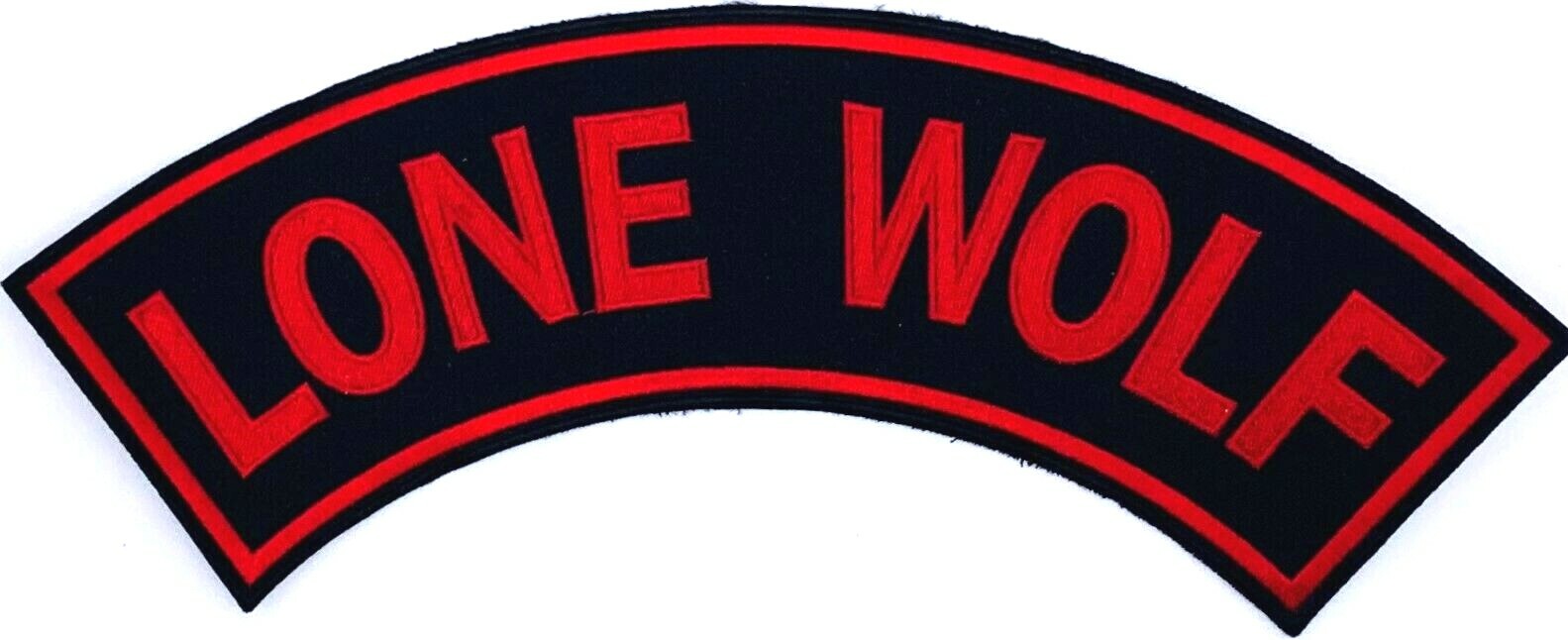 LONE WOLF MOTORCYCLE VEST 11" ROCKER EMBROIDERED PATCH BL-10 | eBay