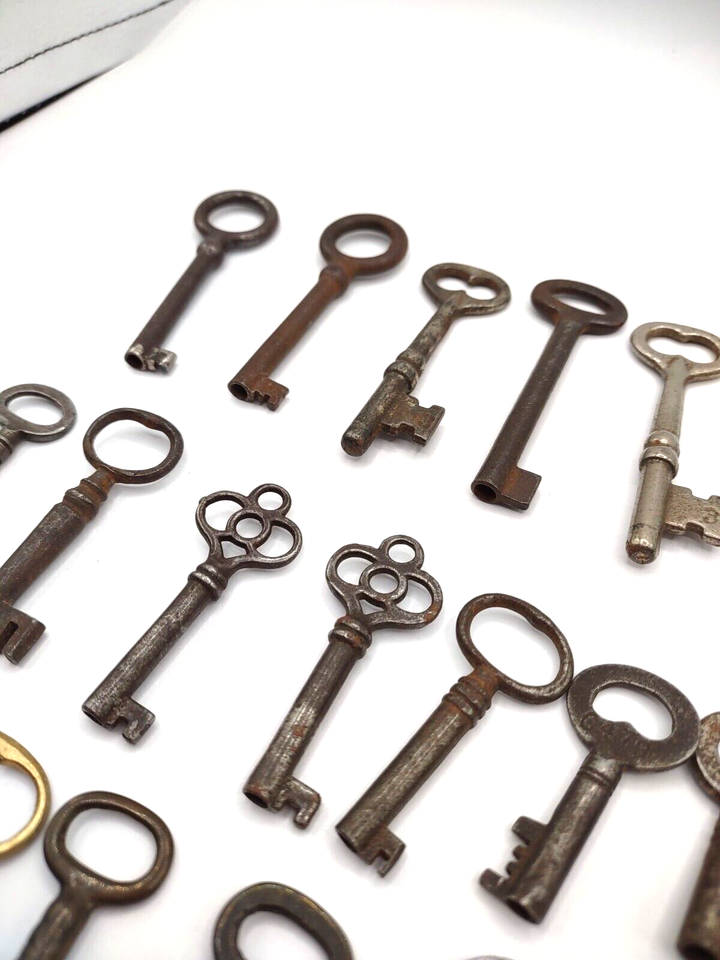 Assorted Lot Of 30 Antique & Vintage Skeleton Keys For Doors & Cabinets ...