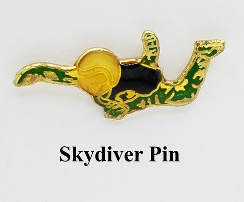 Vintage Skydiver Pin - Jumper Parachute - Shows Age-Yellowing | eBay