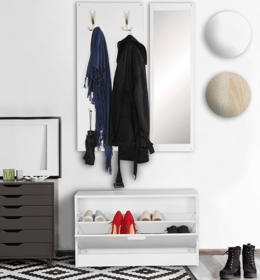 Garderobe Flurgarderobe Paneel Wandgarderobe Spiegel Komplett Set Kompakt Sonoma | eBay.de