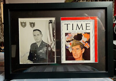 General Mark Clark Framed & Autographed Picture & Time Magazine Cover ...